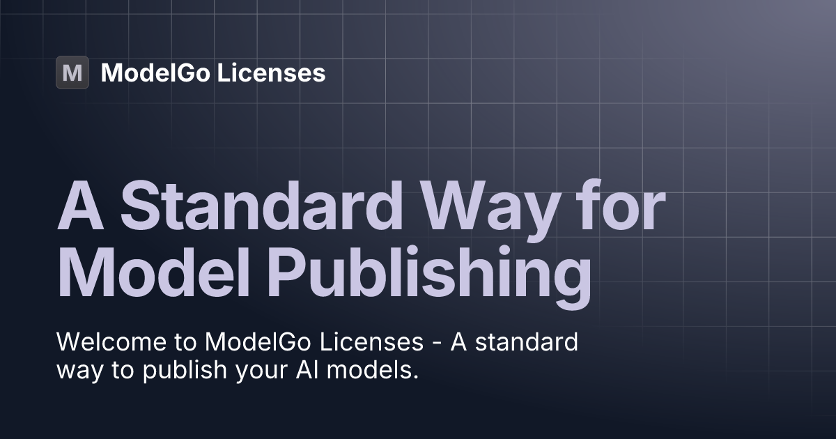 A Standard Way for Model Publishing | ModelGo Licenses